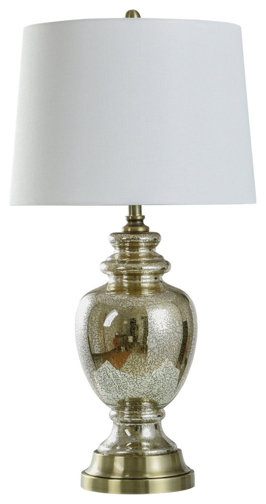 Gold Mercury Table Lamp Antiqued Gold Mercury Glass, 150w - Traditional ...