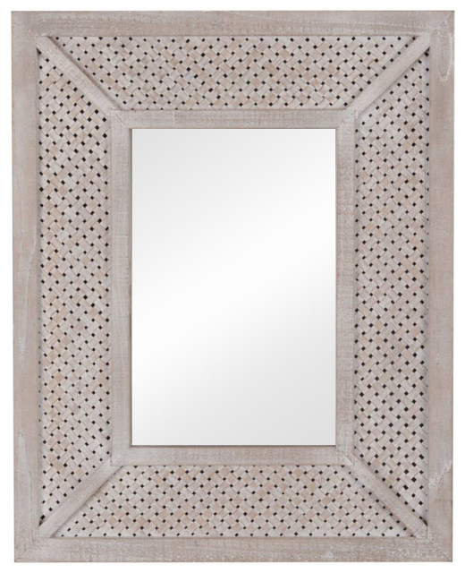 Decorative Square Wooden Accent Mirror - Farmhouse - Wall Mirrors - by ...