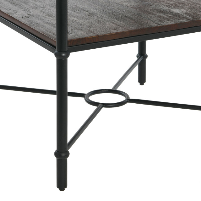 Saratoga Rustic Solid Wood and Iron End Table - Industrial - Side ...
