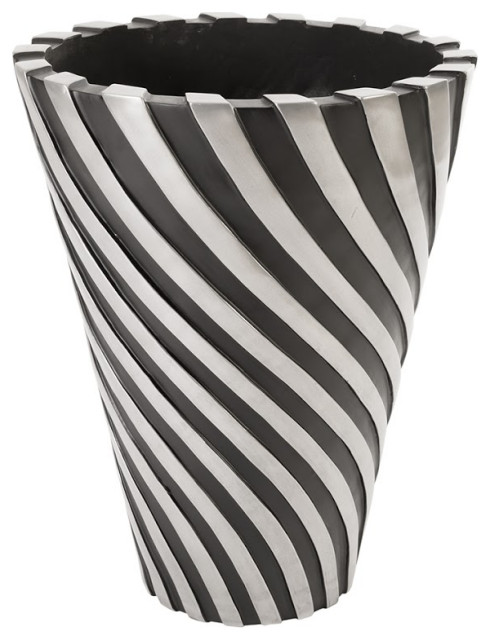 Turbo Planter, Aluminum and Black - Contemporary - Indoor Pots And ...