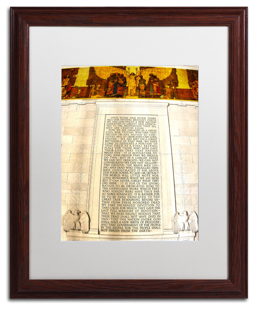 CATeyes 'Gettysburg Address Lincoln Memorial' Matted Framed Art, 16"x ...