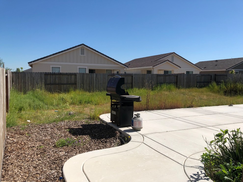 Making old patio and new pool deck work together