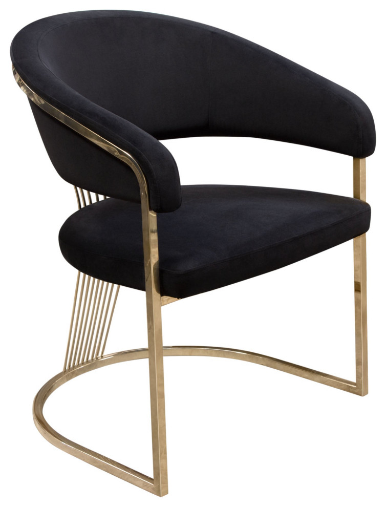 Solstice Dining Chair, Black Velvet - Contemporary - Dining Chairs - by ...