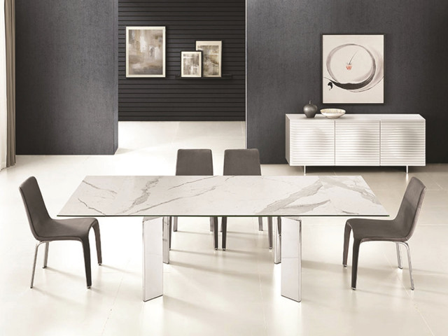 Casabianca Home Astor Dining Table With White Marbled TC-MANREC05MAR ...