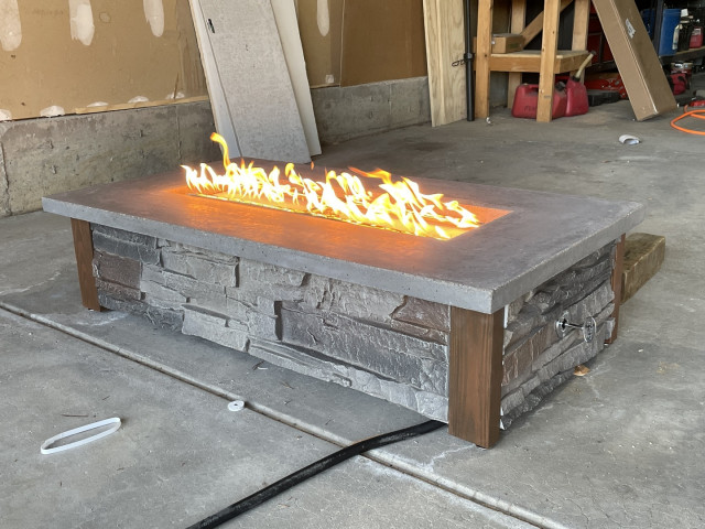 74" 3-Piece Trough Burner and Complete Deluxe In-Table Propane Fire Pit ...