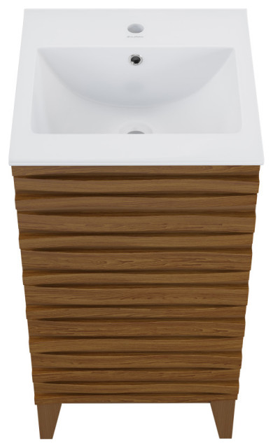Cascade 18" Bathroom Vanity, Walnut, 18 x 18 - Transitional - Bathroom ...