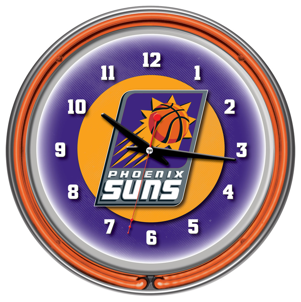 Houston Rockets NBA Chrome Double Ring Neon Clock - Contemporary - Wall ...