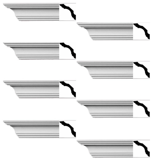 Simple Cornice White Urethane Northbridge Design 8 Pieces Totaling 768 ...