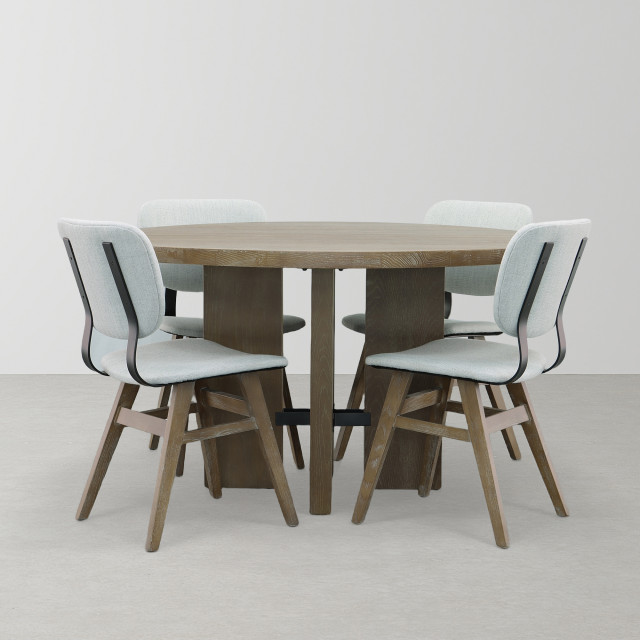 Fraser Round Dining Table, Brown - Transitional - Dining Tables - by LH Home | Houzz