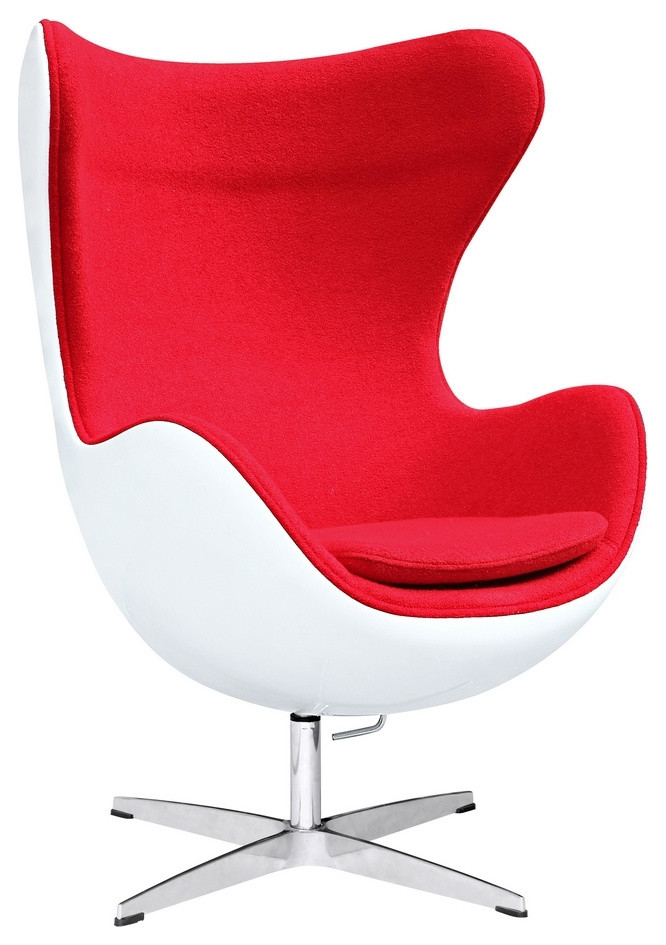 Fine Mod Imports Fiesta Fiberglass Chair, Wool - Midcentury - Armchairs ...