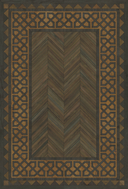 Artisanry University, Harvard 38x56 Vintage Vinyl Floorcloth, Brown ...
