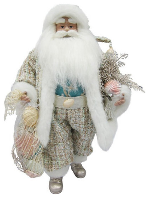 December Diamonds 20-inch Standing Coastal Santa Figurine ...