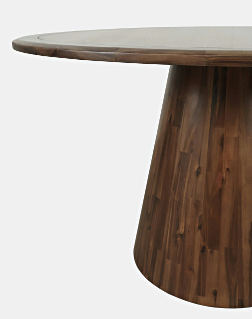 Nash Mid-Century Modern 50" Round Pedestal Dining Table - Rustic ...