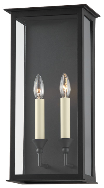 Exterior Wall Sconce, Textured Black - Transitional - Outdoor Wall ...