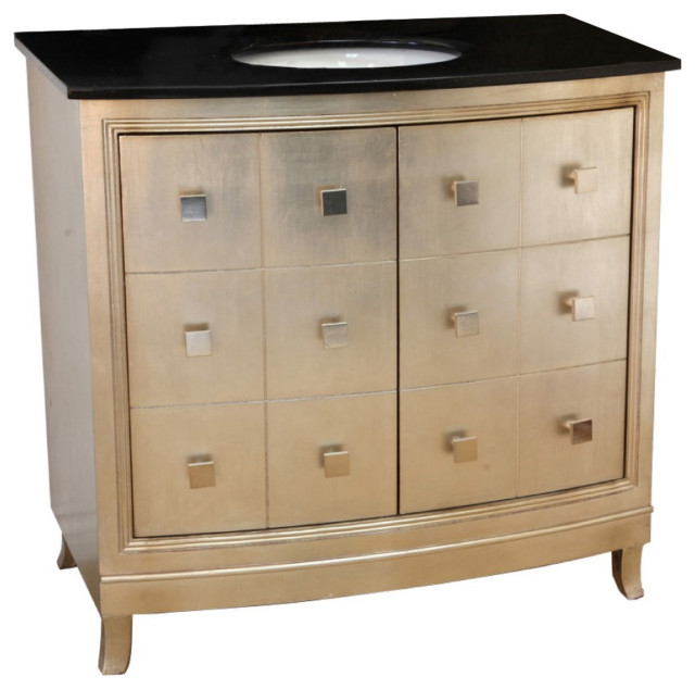 36" Single Sink Vanity-Wood-Bronze Silver - Contemporary - Bathroom ...