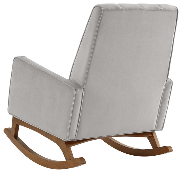 Accent Rocking Chair Armchair, Velvet, Gray, Modern, Lounge Hospitality ...