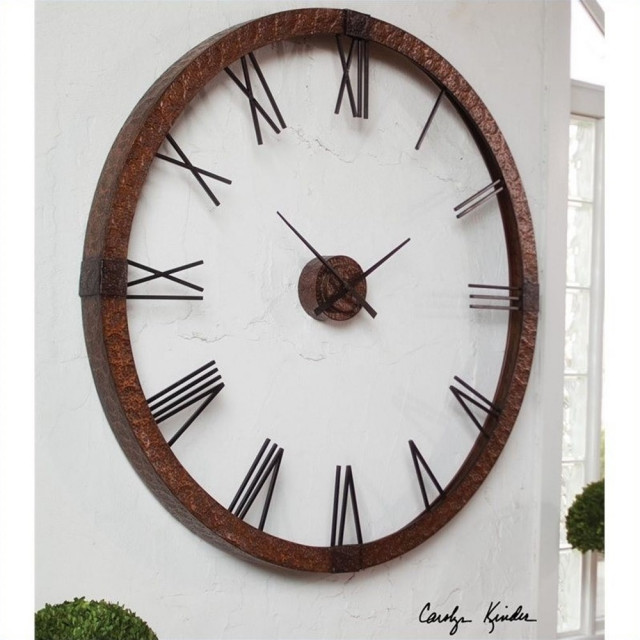 Bowery Hill 60" Copper Wall Clock in Hammered Copper Sheeting ...