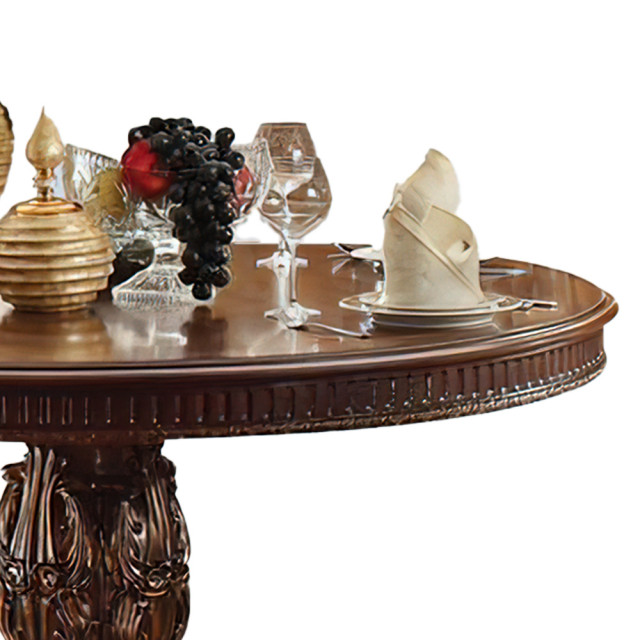 ACME Vendome Round Dining Table, Cherry - Victorian - Dining Tables ...