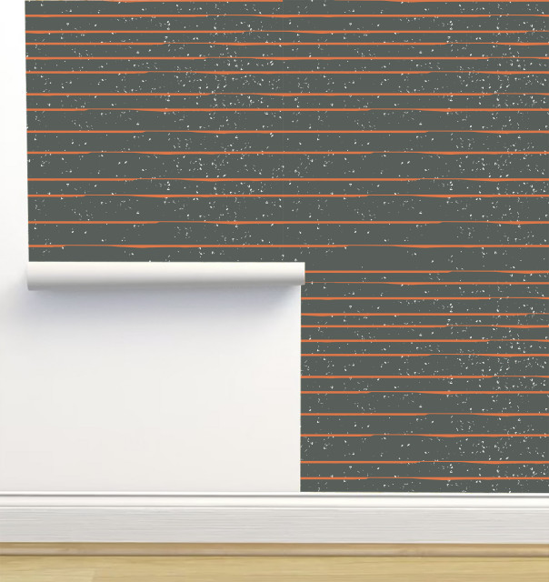 Texture Lines Orange Wallpaper by Monor Designs, 24"x144" - Contemporary - Wallpaper - by ...