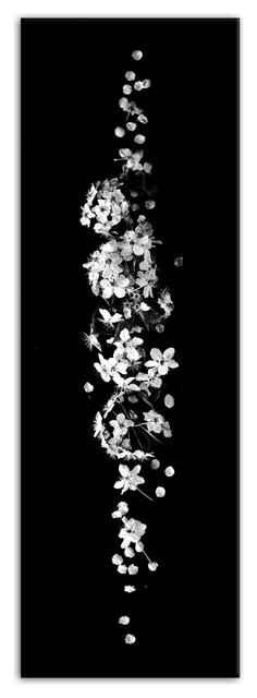 Black and White Floral Midline Print on Canvas - Contemporary - Prints ...