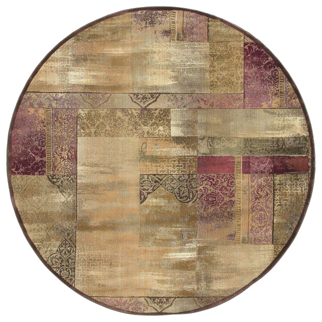 Generations 1527X Green/Beige 4' x 5'9" Rug, Round 8' Round ...