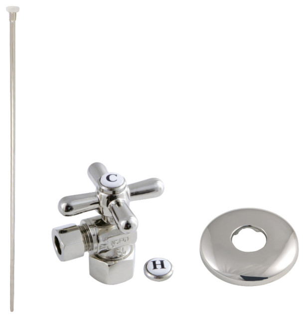 KTK10XP-P Toilet Supply Kit, 1/2-Inch IPS x 3/8-Inch Comp, 1/2-14 NPT x 3/8" O.D. Comp ...