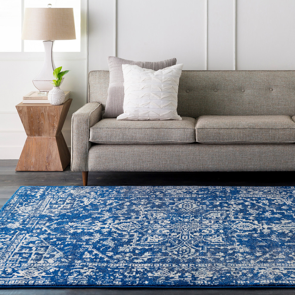 Harput Traditional Dark Blue, Teal Area Rug - Contemporary - Area Rugs ...