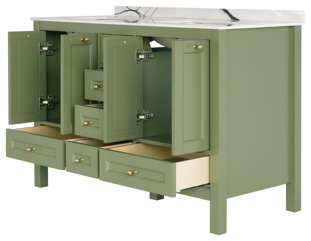 48 inch Green Double Sink Vanity - Bathroom - DC Metro - by Avaluxury ...