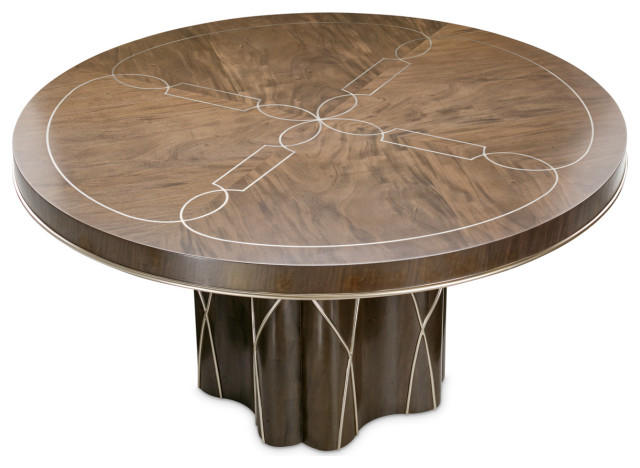 Villa Cherie Round Dining Table - Hazelnut - Transitional - Dining ...