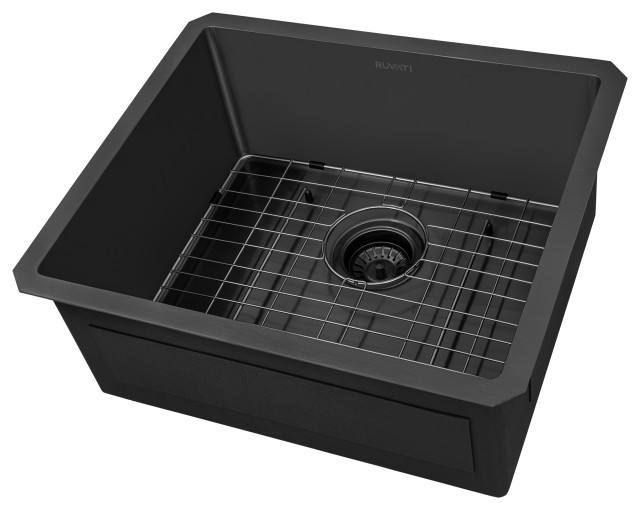 21" Black Stainless Steel Undermount Bar Kitchen Sink - Contemporary ...
