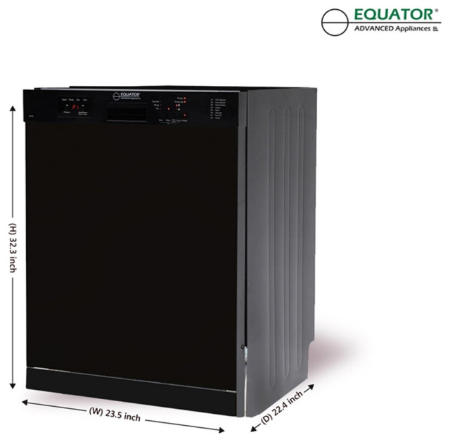 Equator Europe 24" Built in 14 place Dishwasher in Black - Modern ...