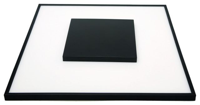26 watt - 13" Flush Mount LED Fixture - Square Shape - Black Finish ...