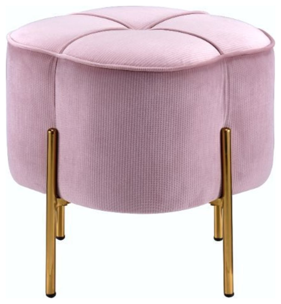 Ergode Ottoman Blush Pink Velvet Contemporary Footstools And