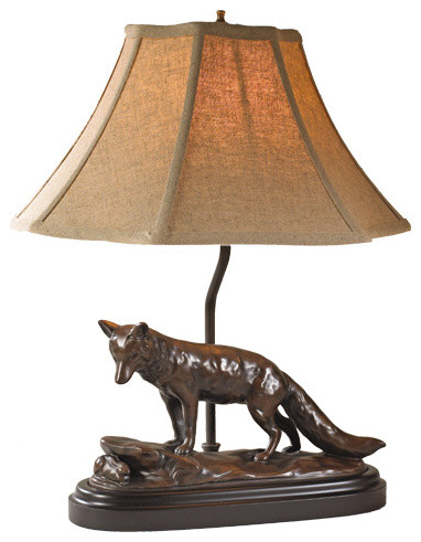 FOX AND HIDING RABBIT LAMP - Traditional - Table Lamps - by Lodgeandcabins