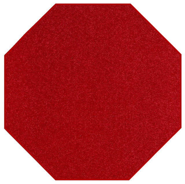 Saturn Collection Pet Friendly Area Rugs, Red, 2' Octagon ...