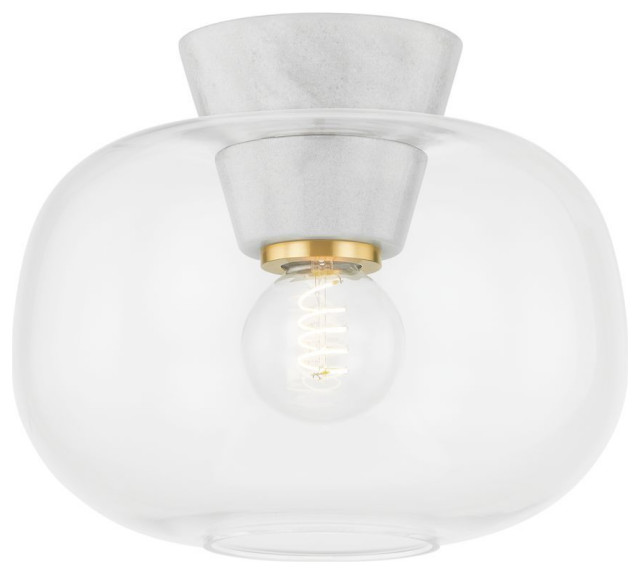 Mitzi Ariella Flush Mount Aged Brass - Transitional - Flush-mount ...