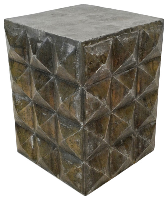 Vintage Metal Prism Side Table - Industrial - Side Tables And End ...