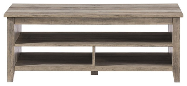 Pemberly Row 48" Grooved Panel Sided Wood Coffee Table - Gray Wash ...
