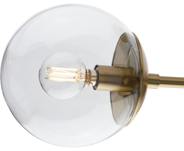 Atwell Collection Three-Light Brushed Bronze Mid-Century Modern Semi ...