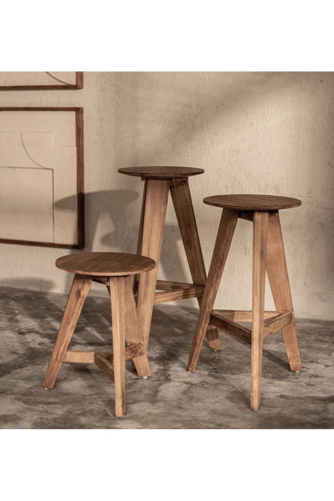 Round Teak Wood Bar Stool | dBodhi Berri - Transitional - Bar Stools ...