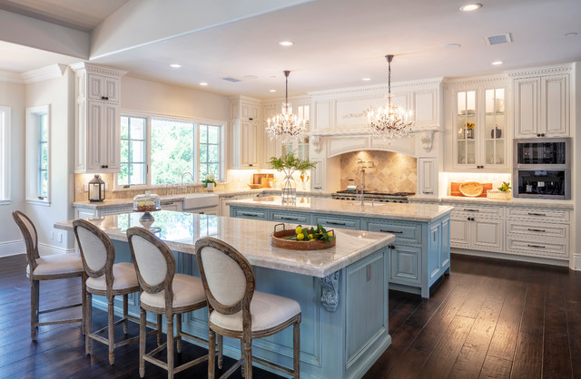 French Country Chateau Custom Home - French Country - Kitchen - San ...