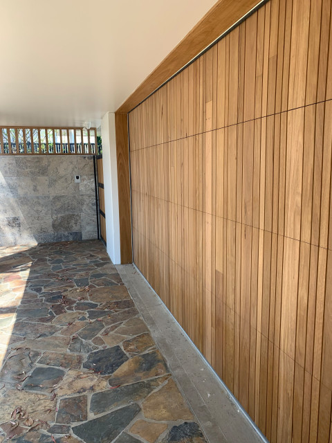 Timber Vertical Clad Panel Door - Contemporary - Garage - Newcastle ...