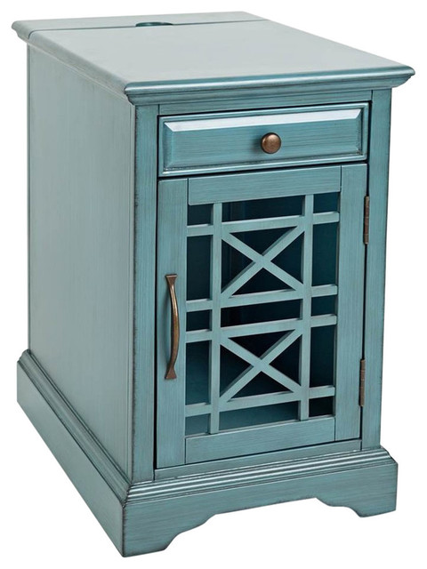 Craftsman Power Chairside Table, Antique Black - Traditional - Side ...