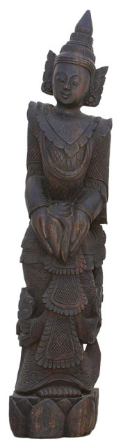 Handcarved Full Length Bali Statue - Asian - Garden Statues And Yard ...