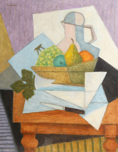 Cubist Still Life With Grapes, 1108, Laurent Marcel Salinas, 25x19.5 ...