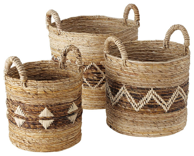 3 Piece Zig-Zag Belly-Band Baskets - Scandinavian - Baskets - by Whole ...
