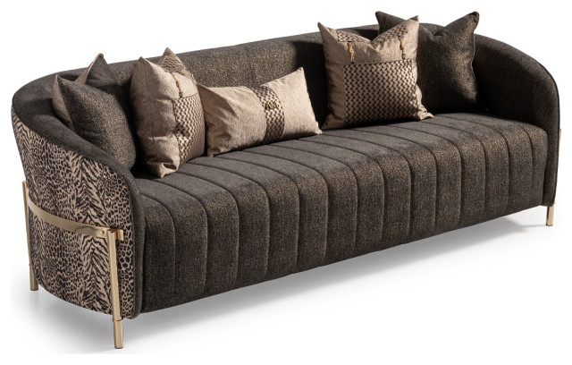 Lisbon Sofa, Onyx/Gold - Contemporary - Sofas - by Michael Amini | Houzz