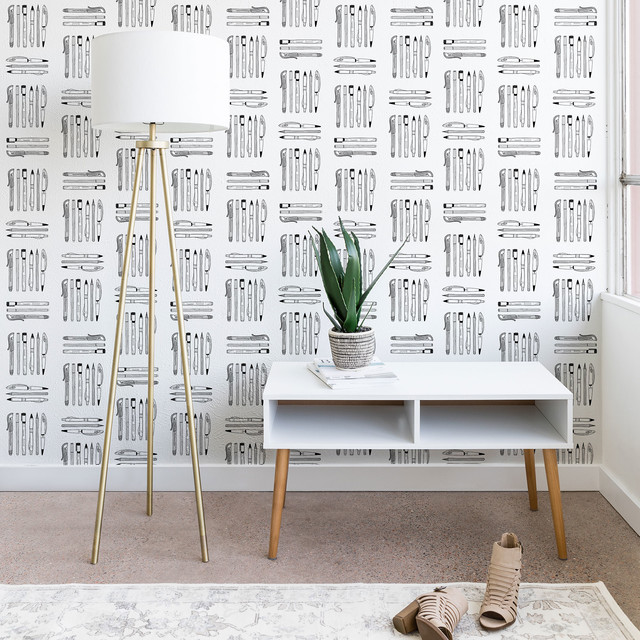 Deny Designs Bianca Green Weapons Mass Creation White Wallpaper, 2'x4 ...