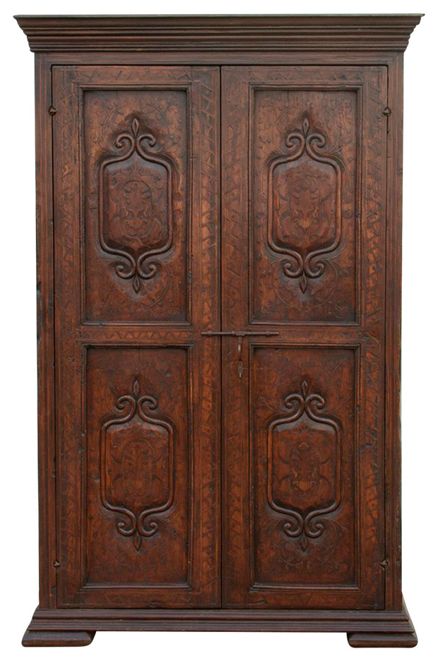 Antique Basque "Fleur de Lis" Marquetry Armoire - Traditional ...