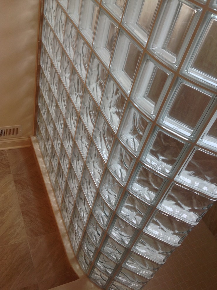 Glass block walk in shower - Truberry Custom Homes Jerome Village Model ...